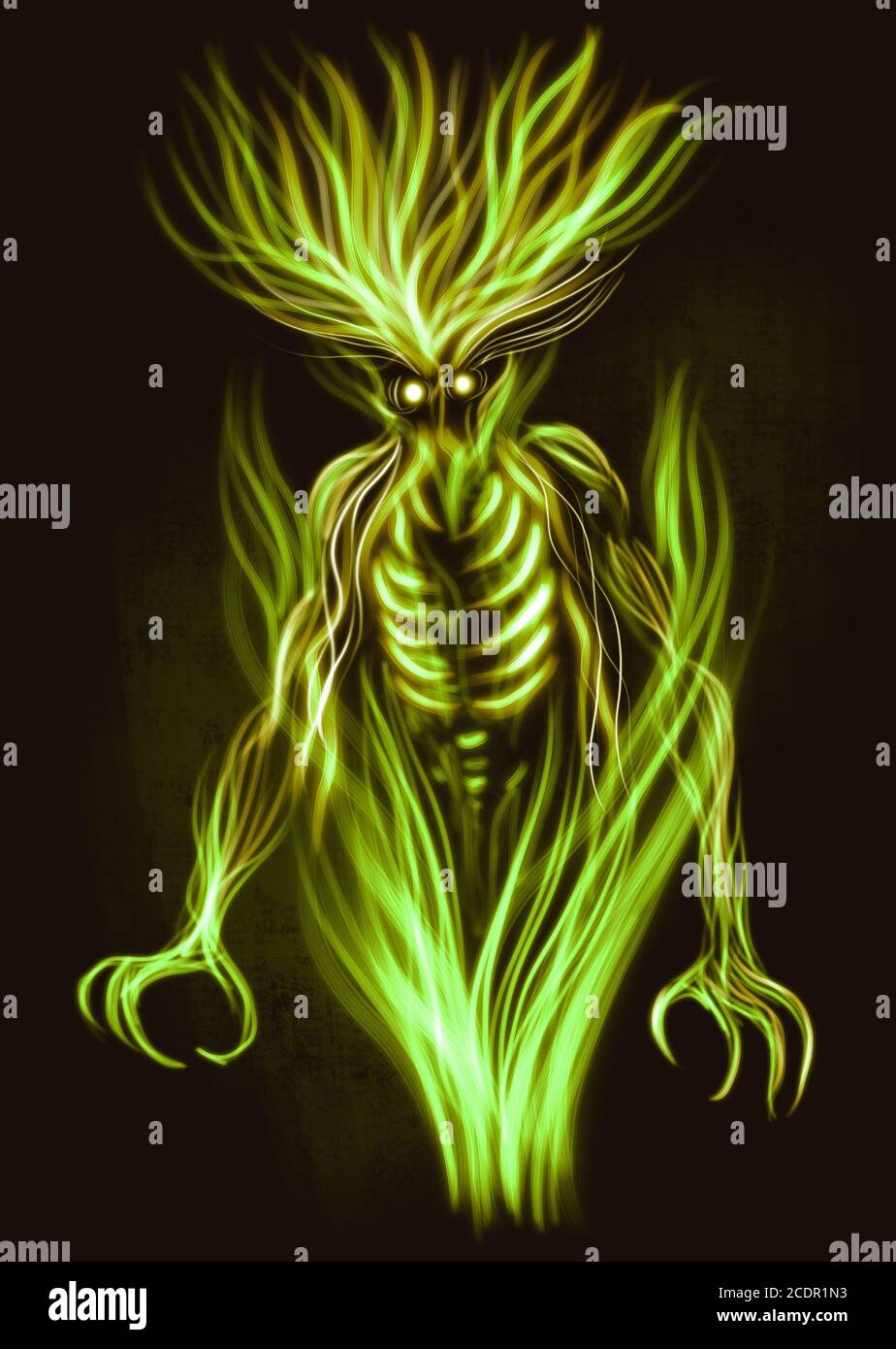 Evil Genie Djinn or Jinn hand drawn character illustration Stock Photo ...