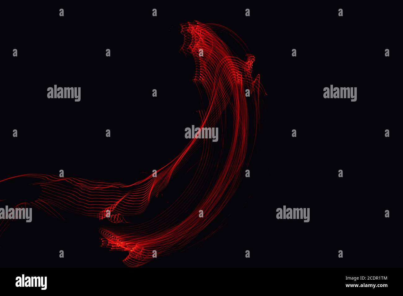 Futuristic overlay light pattern.Abstract neon lights trails in the ...