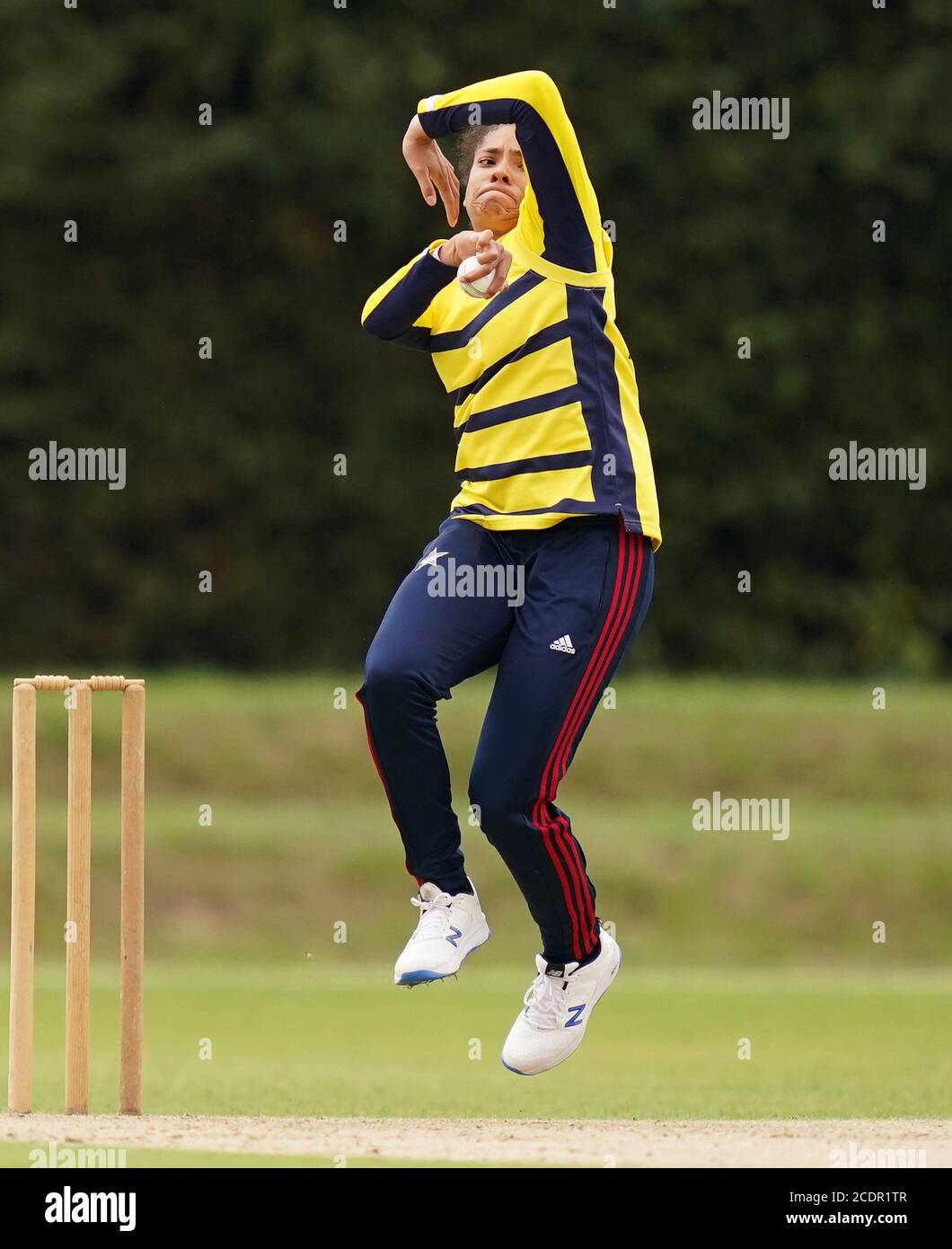 South East Star's Sophia Dunkley bowls during the Rachael Heyhoe-Flint ...