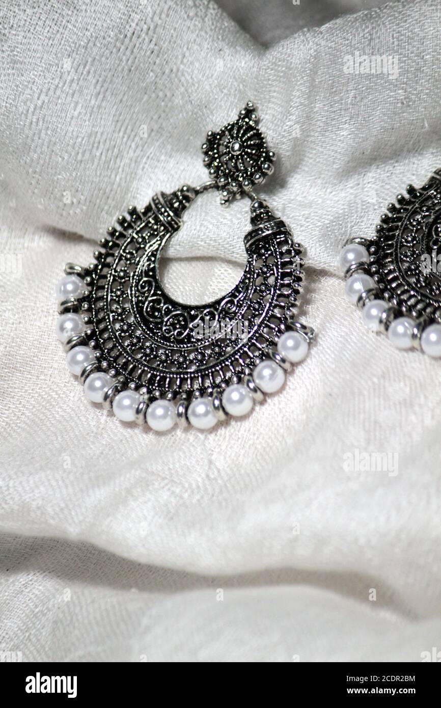 Ethnic Indian earrings Stock Photo - Alamy