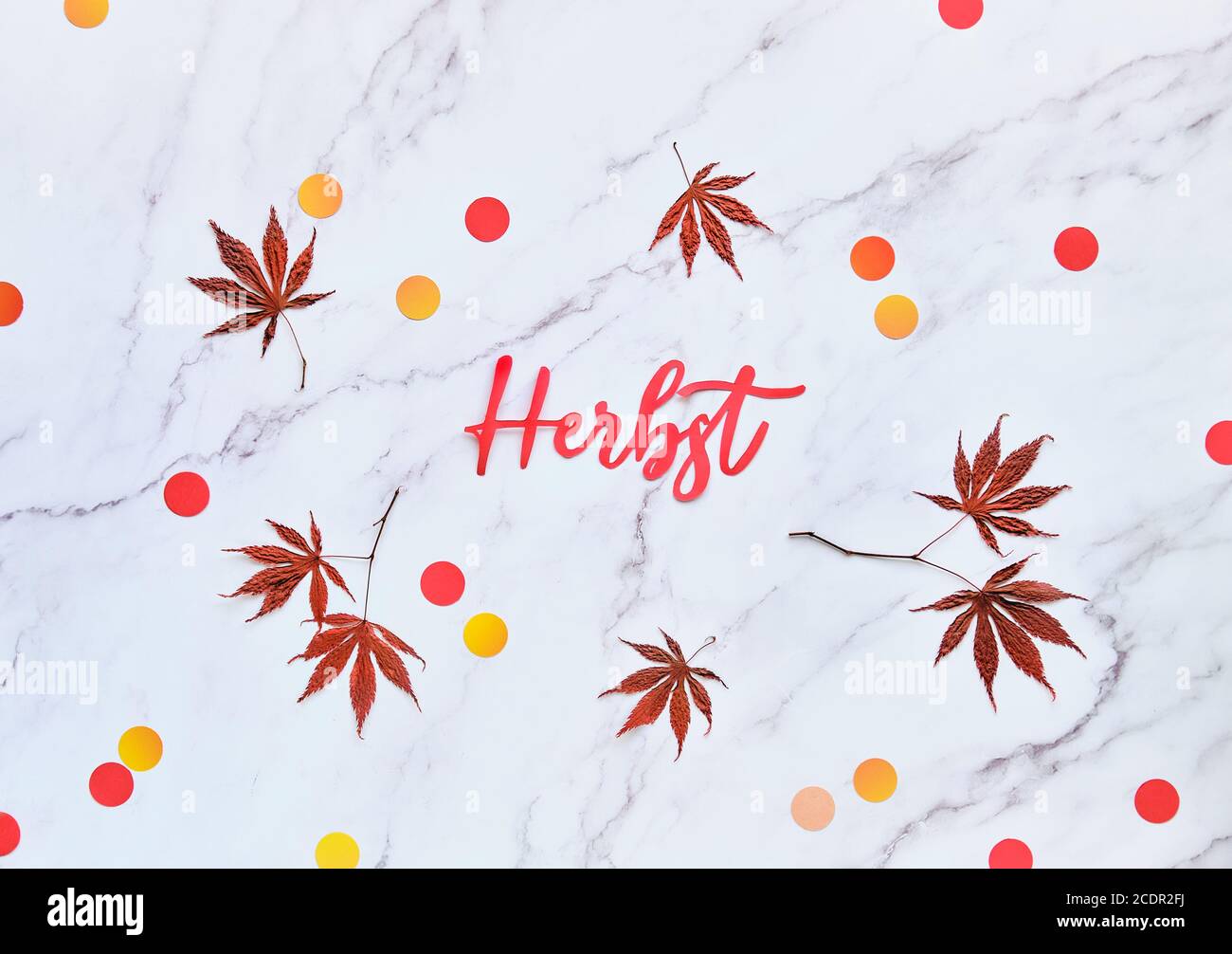 Text Herbst means Autumn in German language. Minimal Autumn seasonal ...