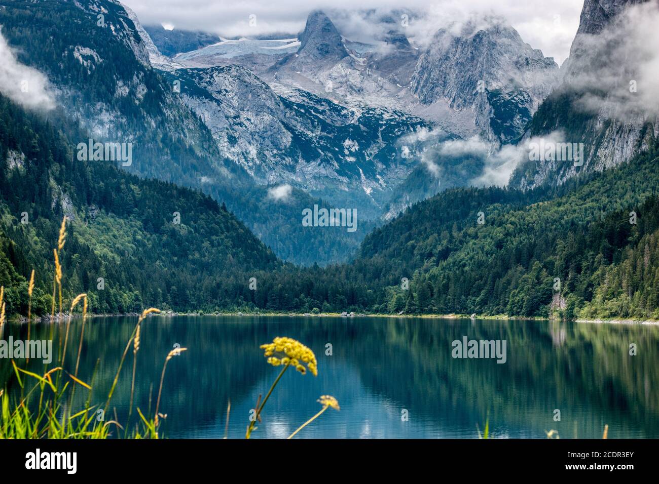 Mountain lake gosau aerial hi-res stock photography and images - Alamy
