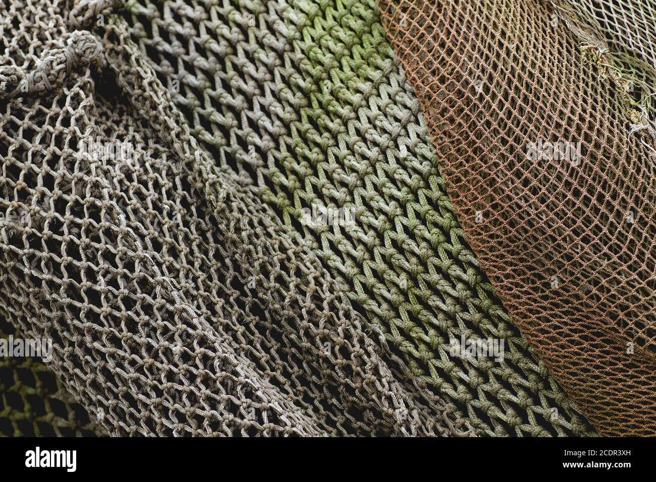 Old fishing nets detail Stock Photo - Alamy