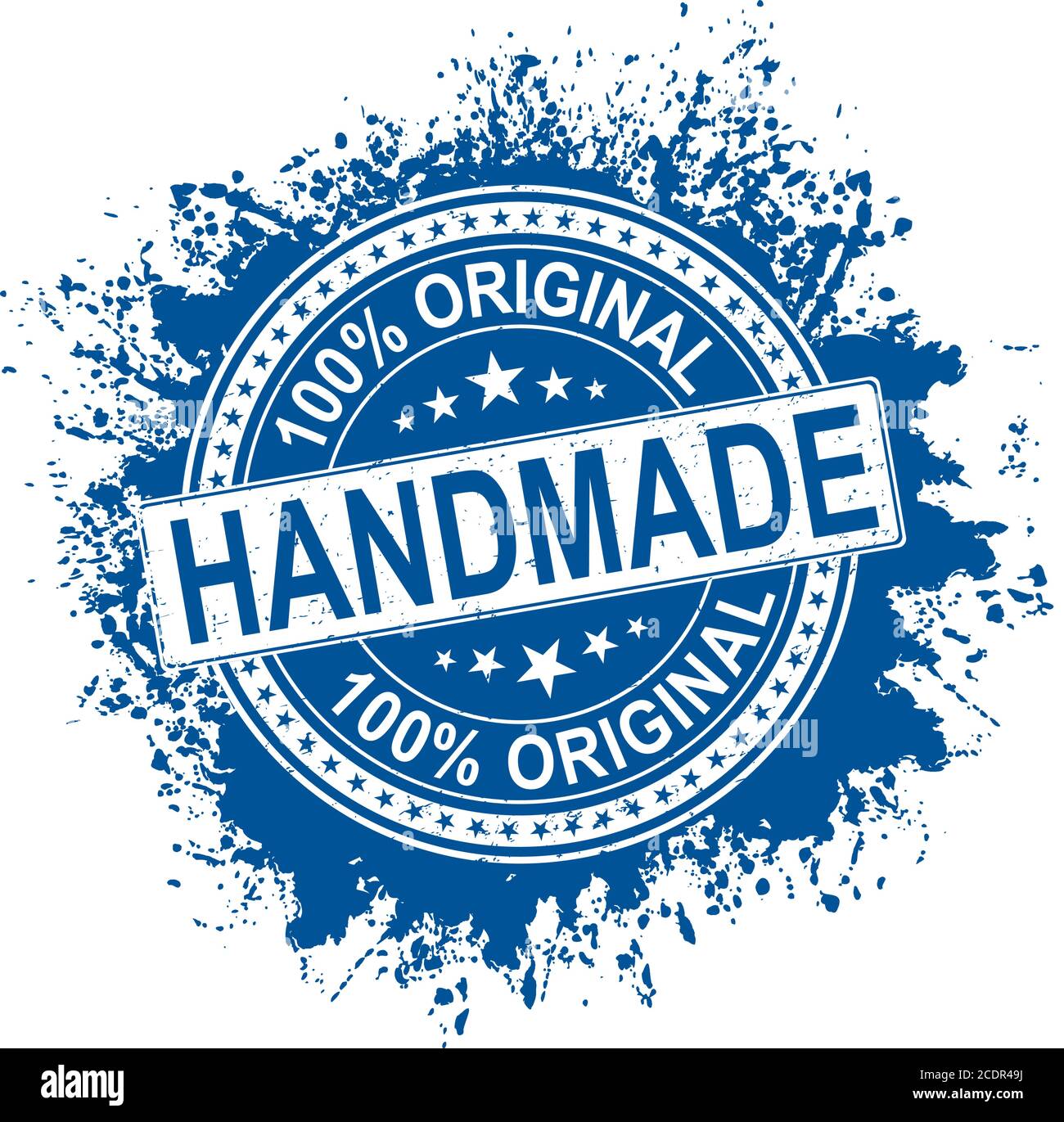 blue handmade label, made with love badge, vector illustration Stock ...