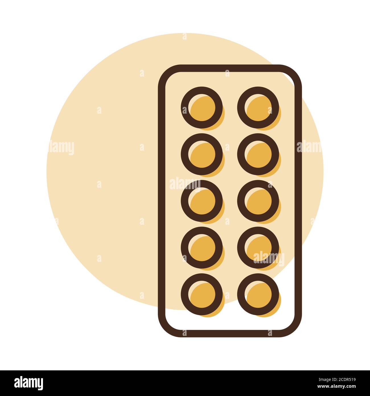 Pills strip vector icon. Medicine and healthcare, medical support sign ...
