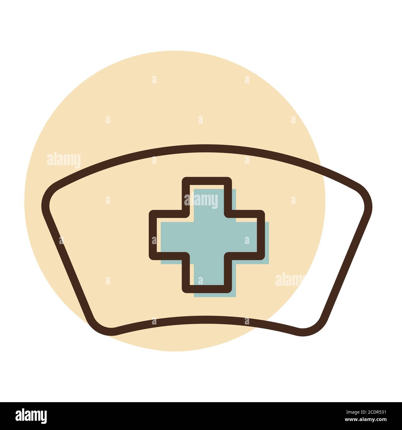 Nurse hat vector icon. Medicine and healthcare, medical support sign ...