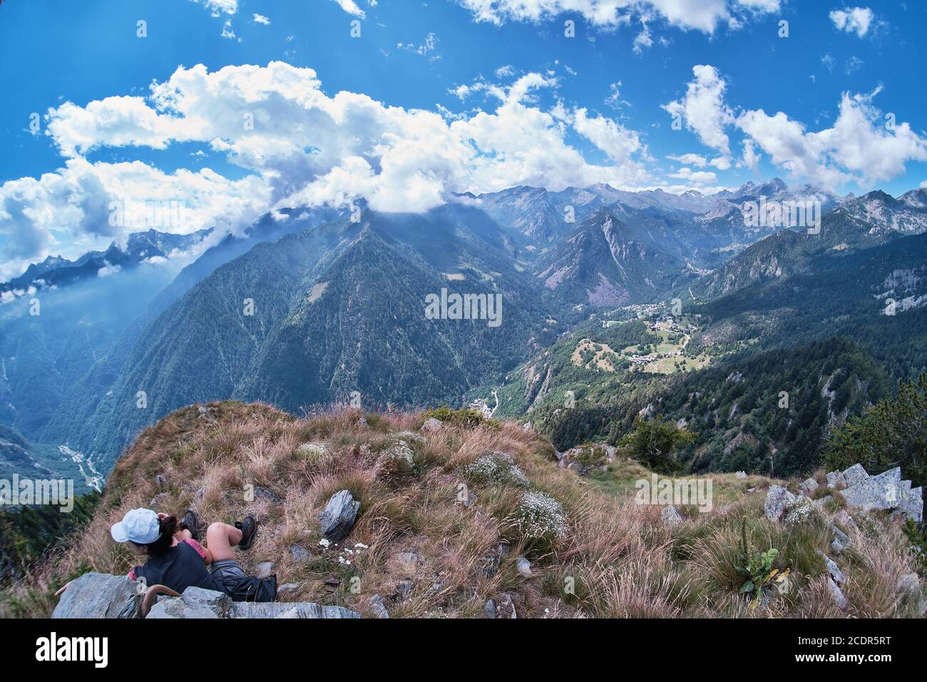 Trekking in Aosta Valley, location Tet Du Mond Stock Photo - Alamy