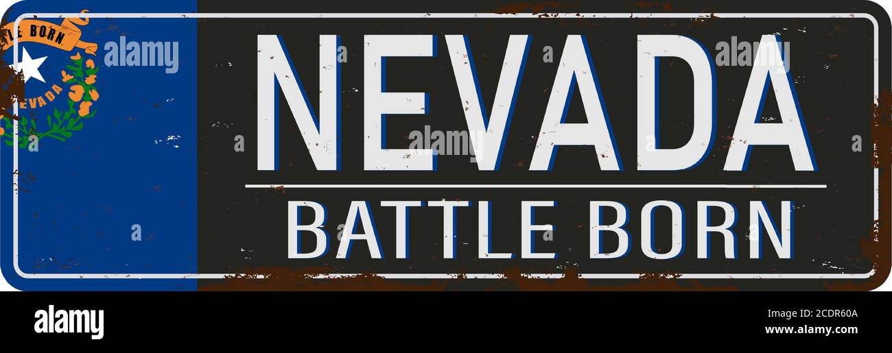 Nevada vintage rusty metal sign on a white background, vector ...
