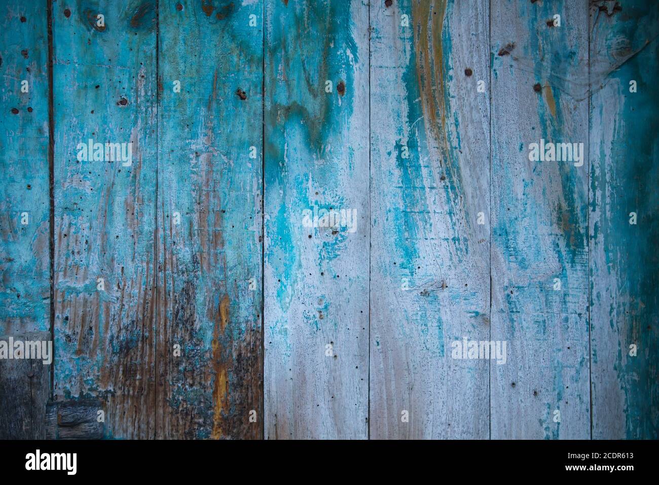 Old blue painted rustic wooden planks wall background Stock Photo - Alamy