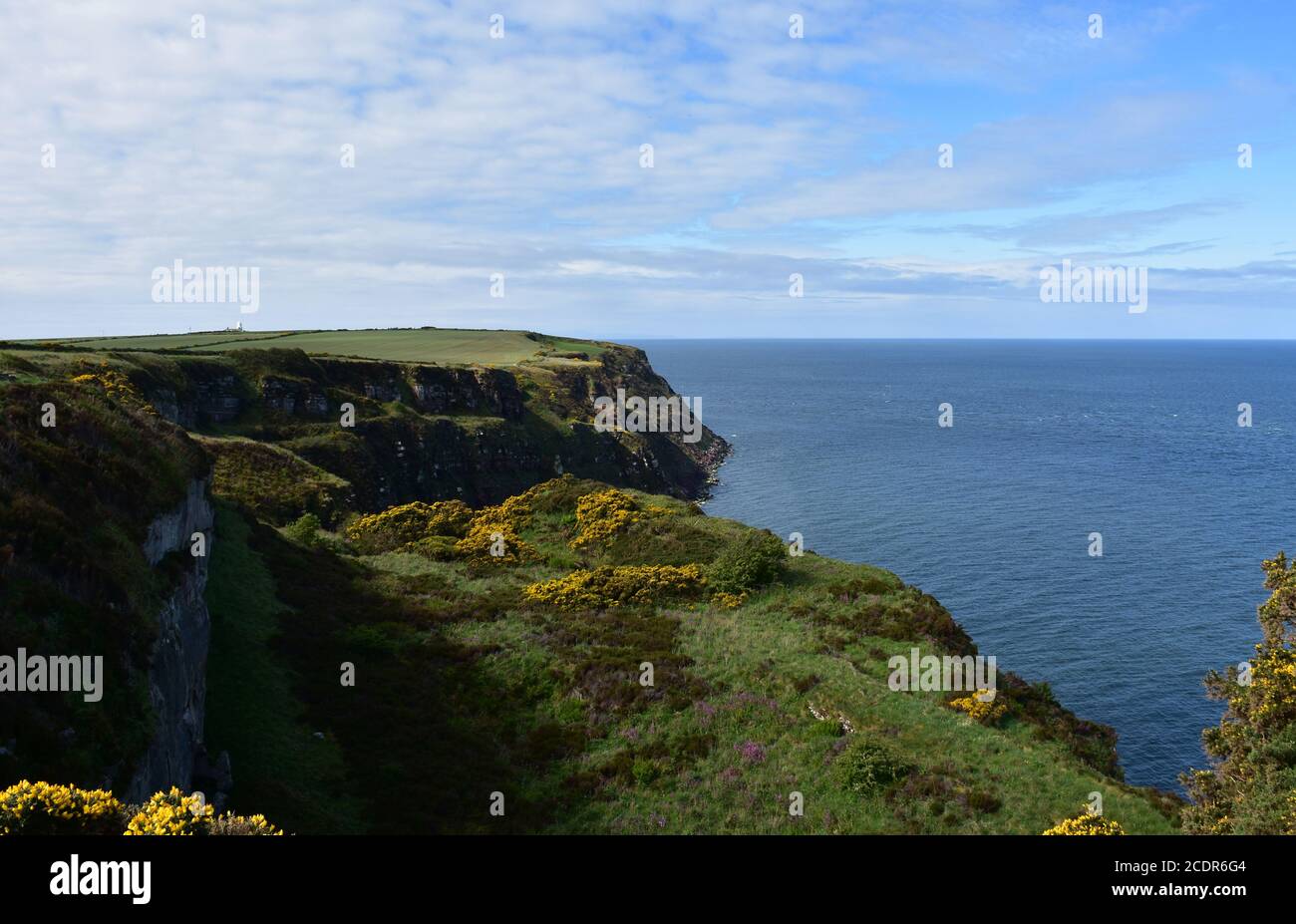 Gorgeous scenic views of a sea cliffs in St Bees in England Stock Photo ...