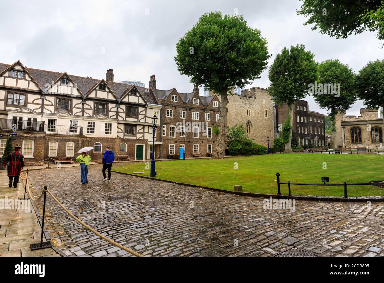 Tower of London Tudor historic buildings around Tower Green, Her ...