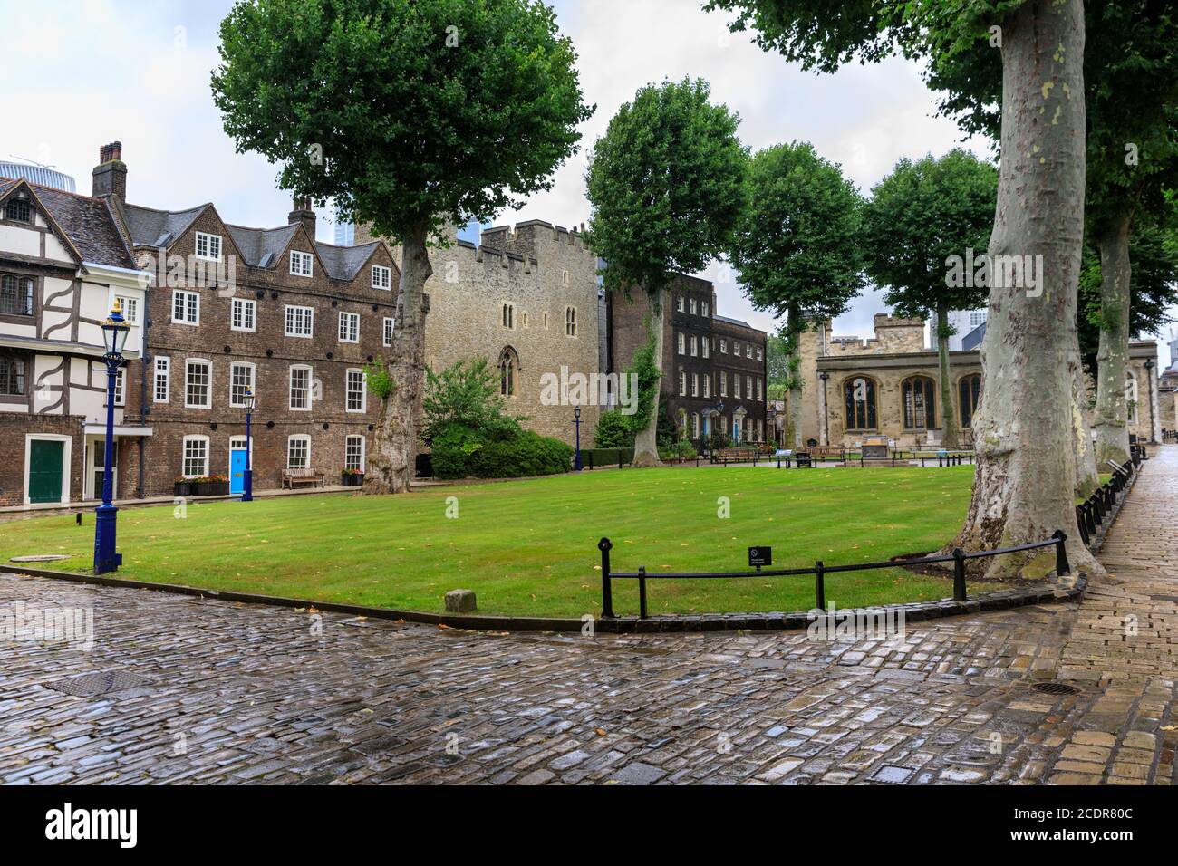 Tower of London Tudor historic buildings around Tower Green, Her ...