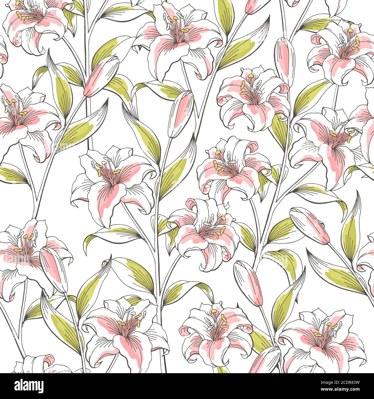 Lily flower floral pattern hi-res stock photography and images - Alamy