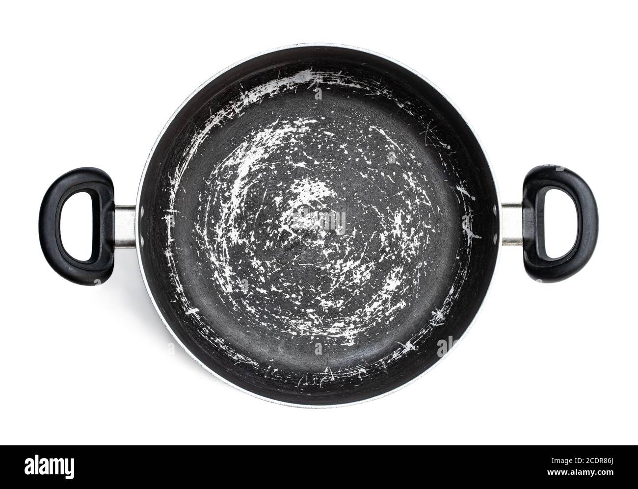 Black used pot isolated on white Stock Photo - Alamy