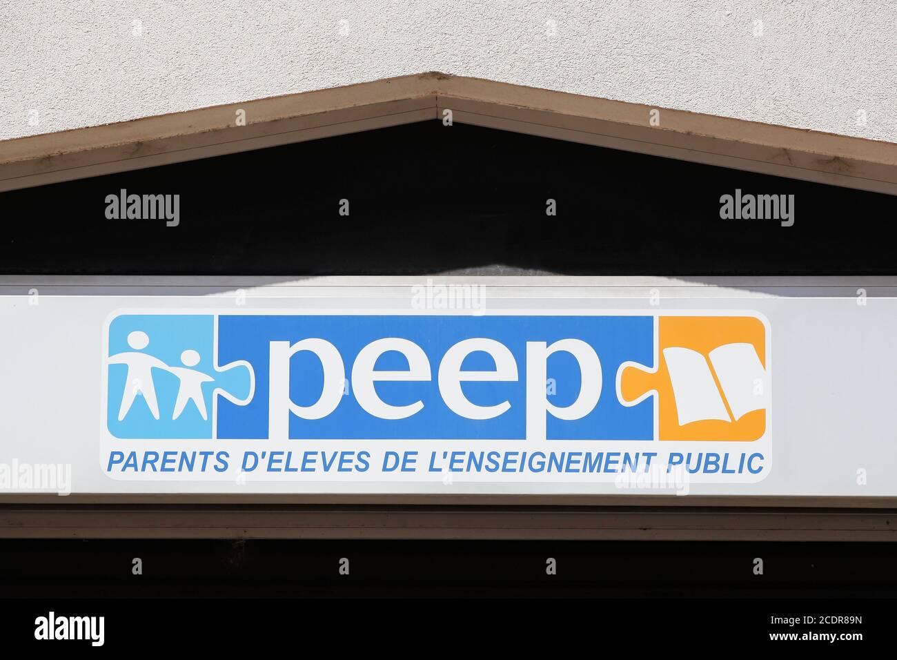 Villefranche, France - May 17, 2020: The peep logo on a building. The ...