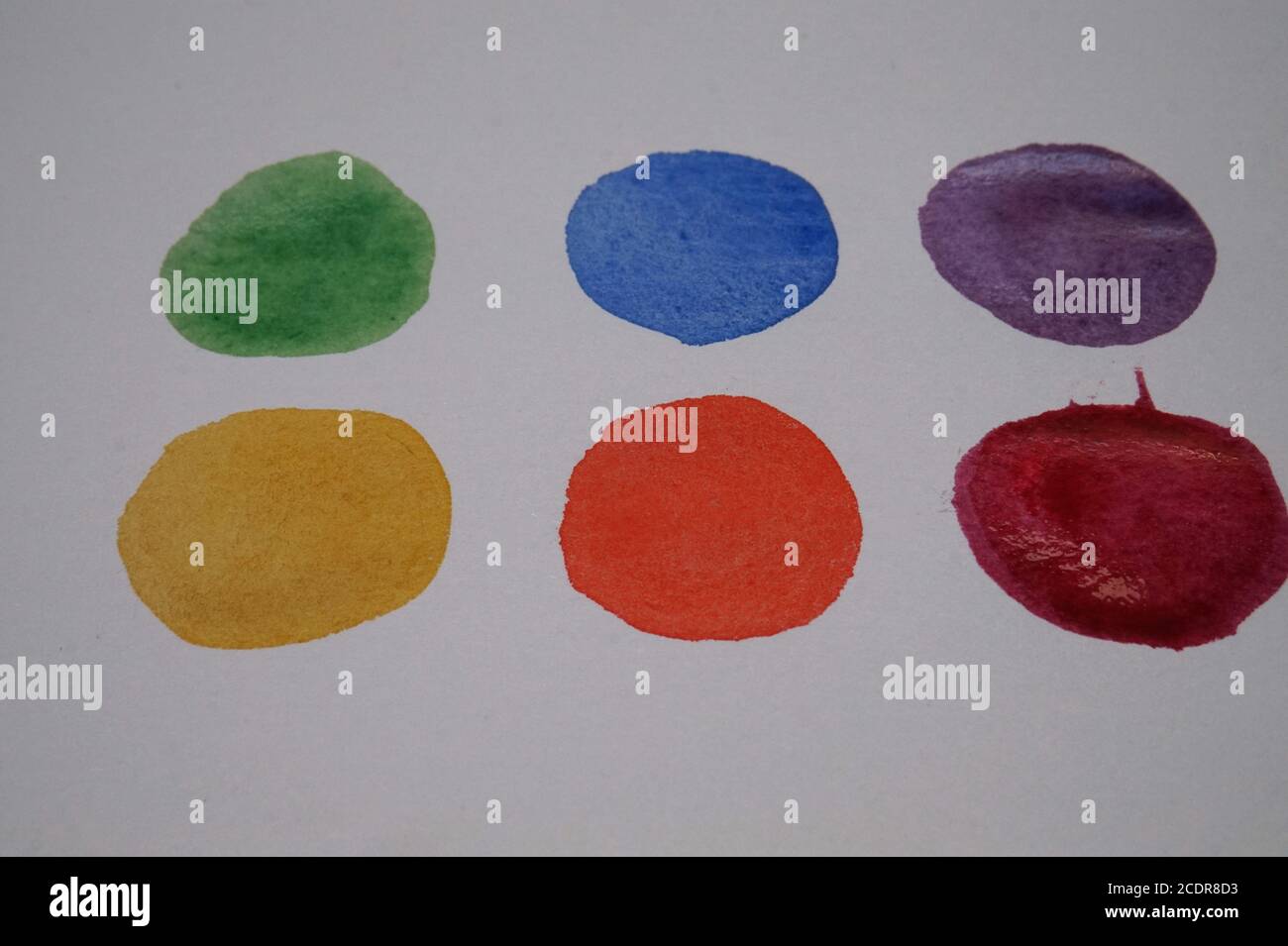 Rainbow coloured paint spots Stock Photo - Alamy