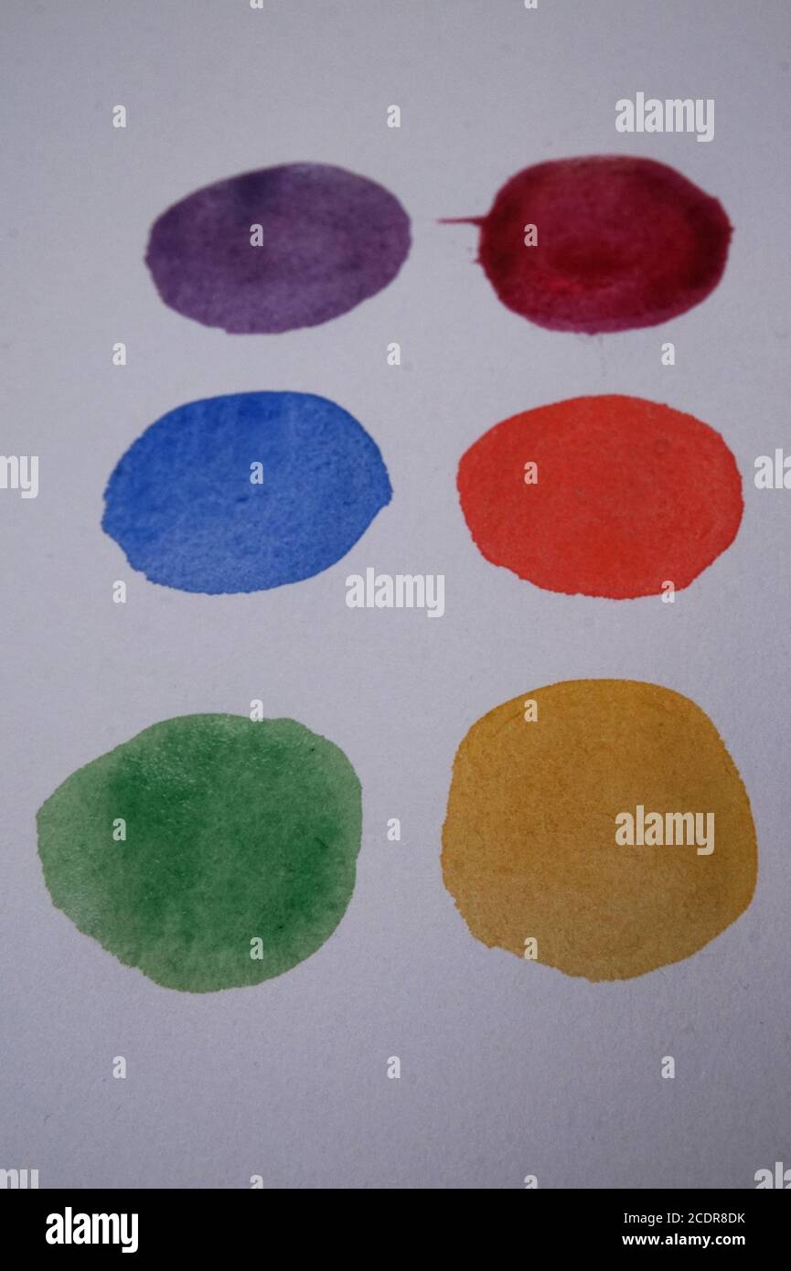 Rainbow coloured paint spots Stock Photo - Alamy