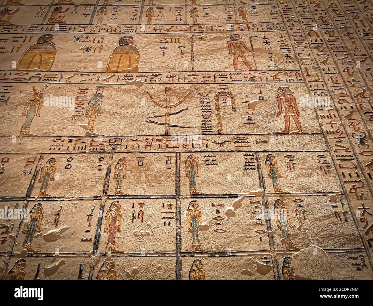 Ancient Egyptian writing, Egyptian hieroglyphs, wall inscriptions Stock ...