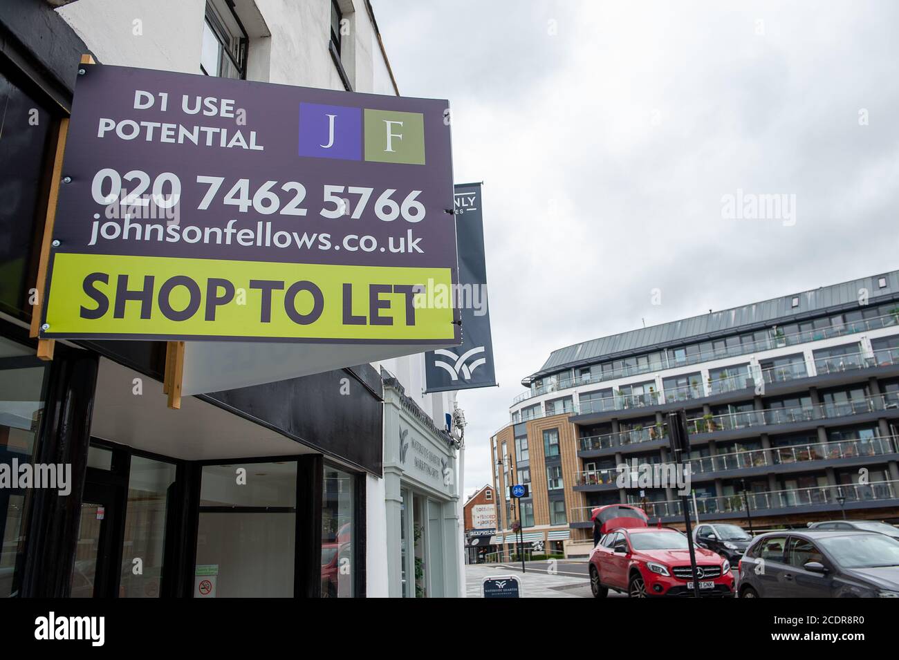 Maidenhead, Berkshire, UK. 29th August, 2020. A shop to let board ...