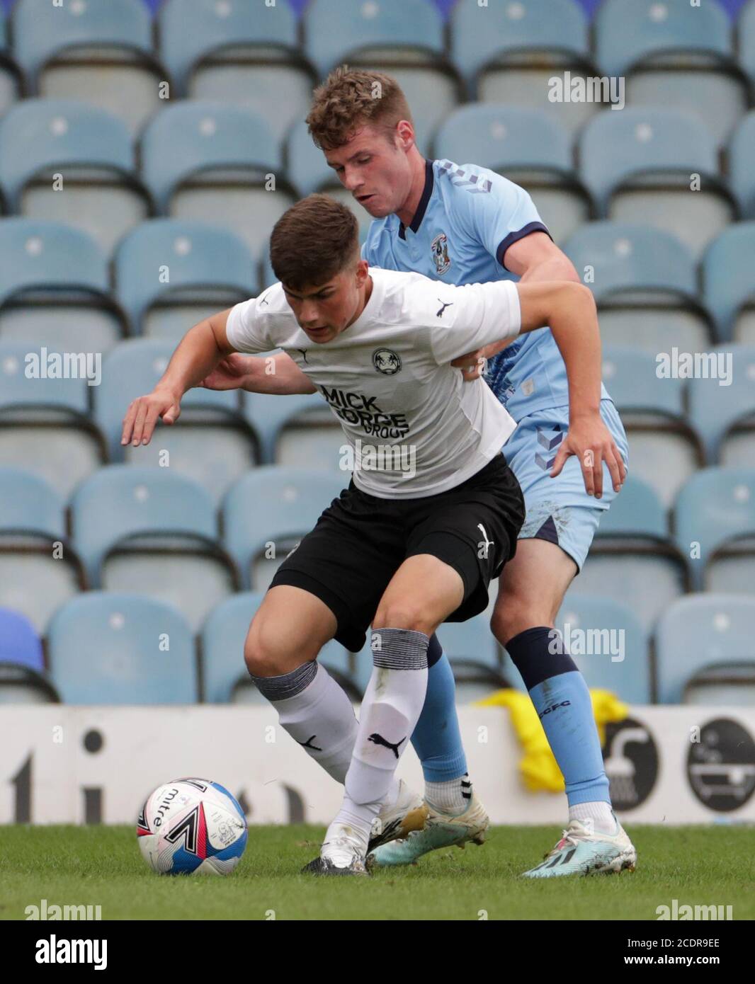 Coventry City's Jack Burroughs (right) in action during the pre-season ...