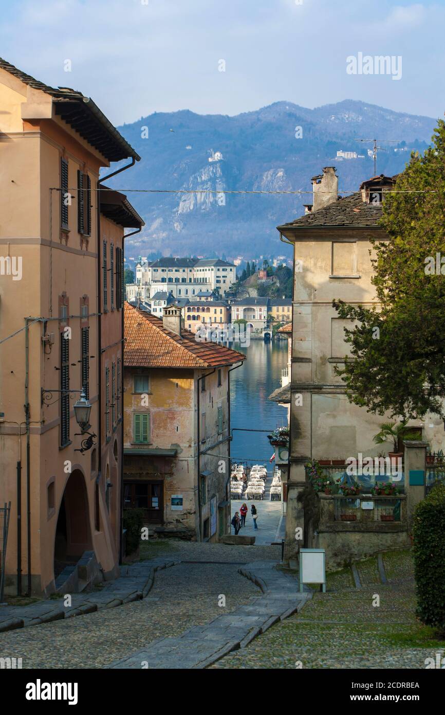 View of the town of Orta San Giulio Stock Photo - Alamy