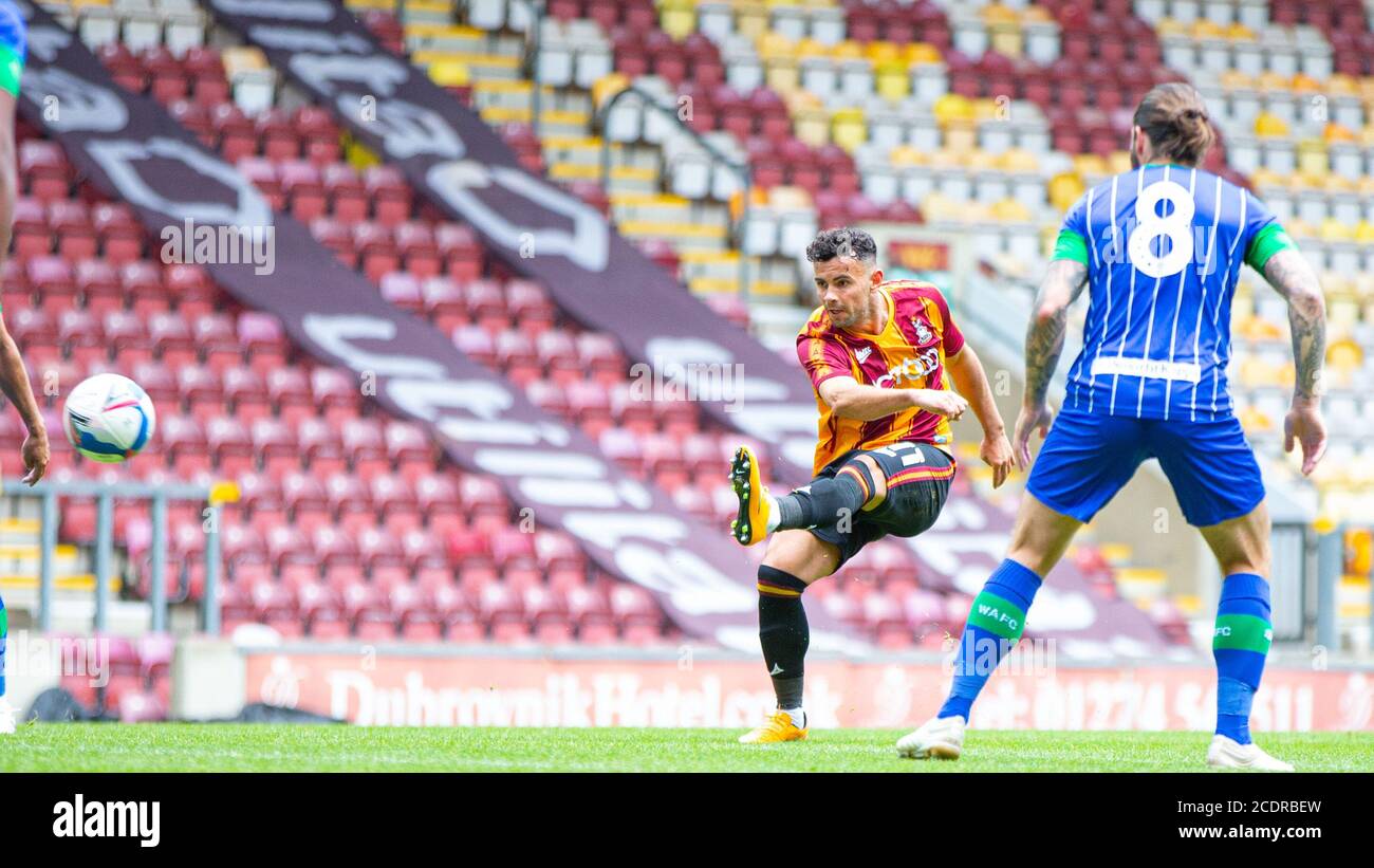 Bradford, UK. 29th Aug, 2020. Zeli Ismail of Bradford City during the ...