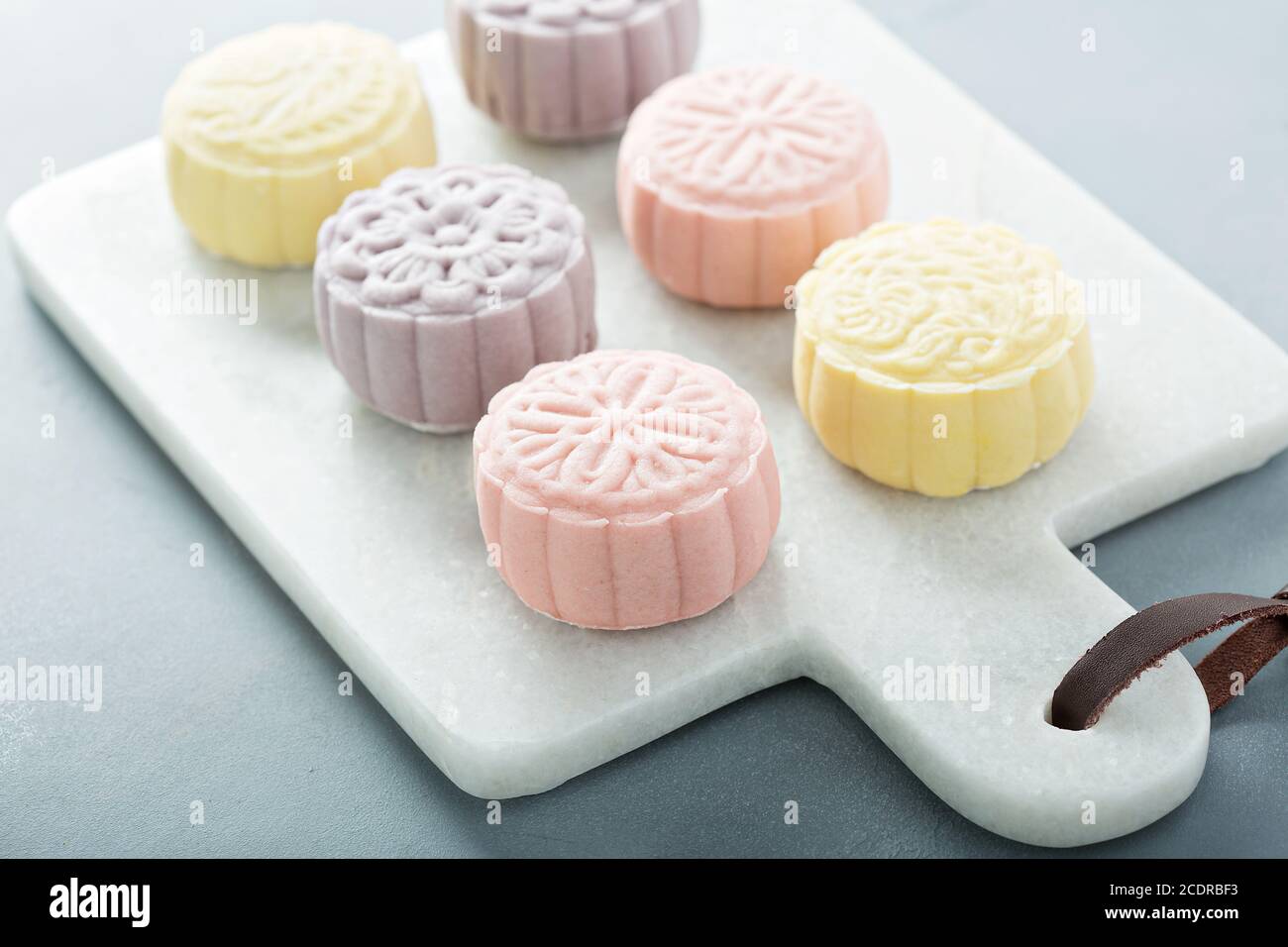Snow skin mooncakes for the mid Autumn festival Stock Photo - Alamy