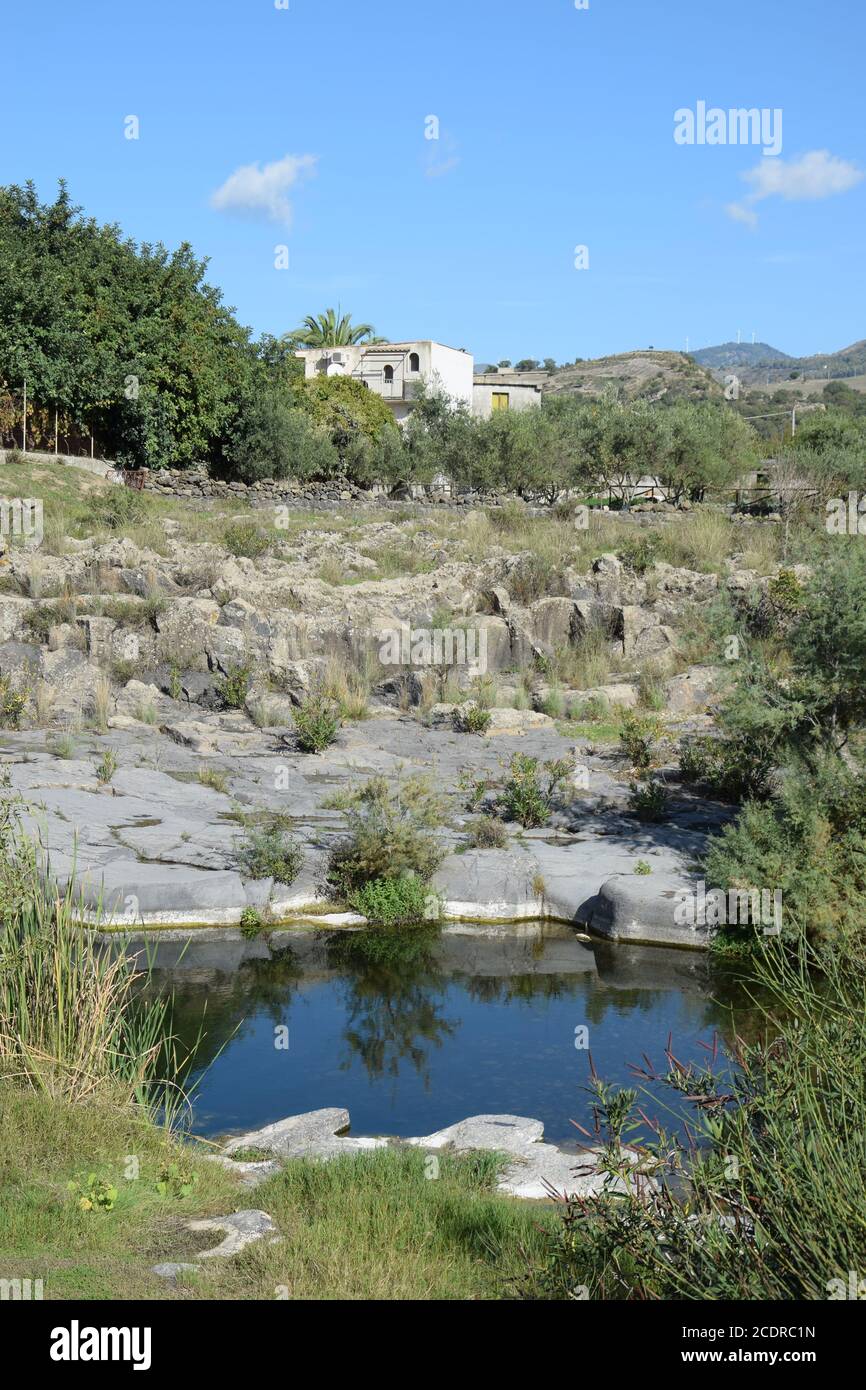 small alcantara gorge, sicily Stock Photo - Alamy