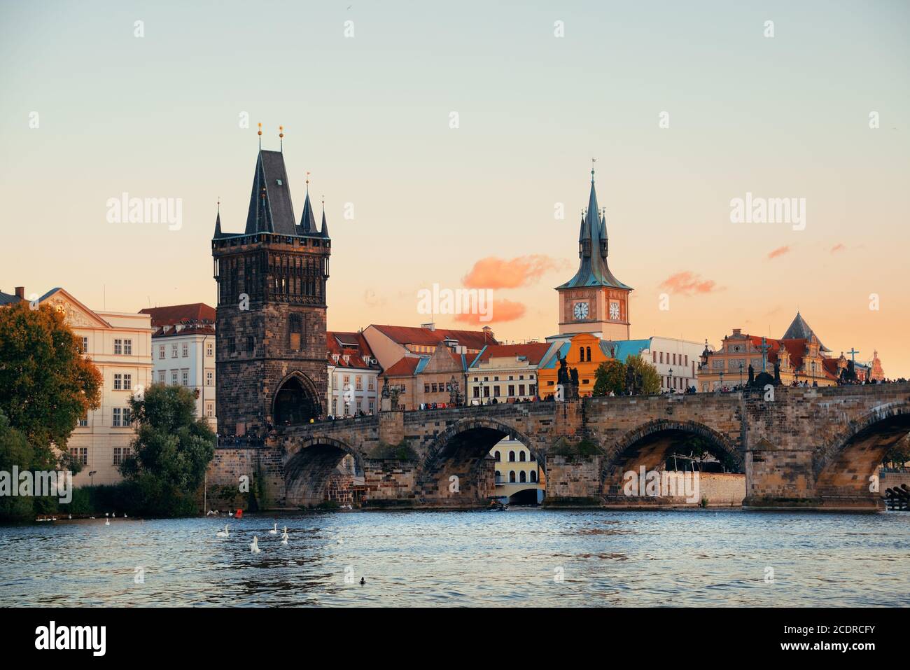 Prague city view with historical buildings in Czech Republic Stock ...
