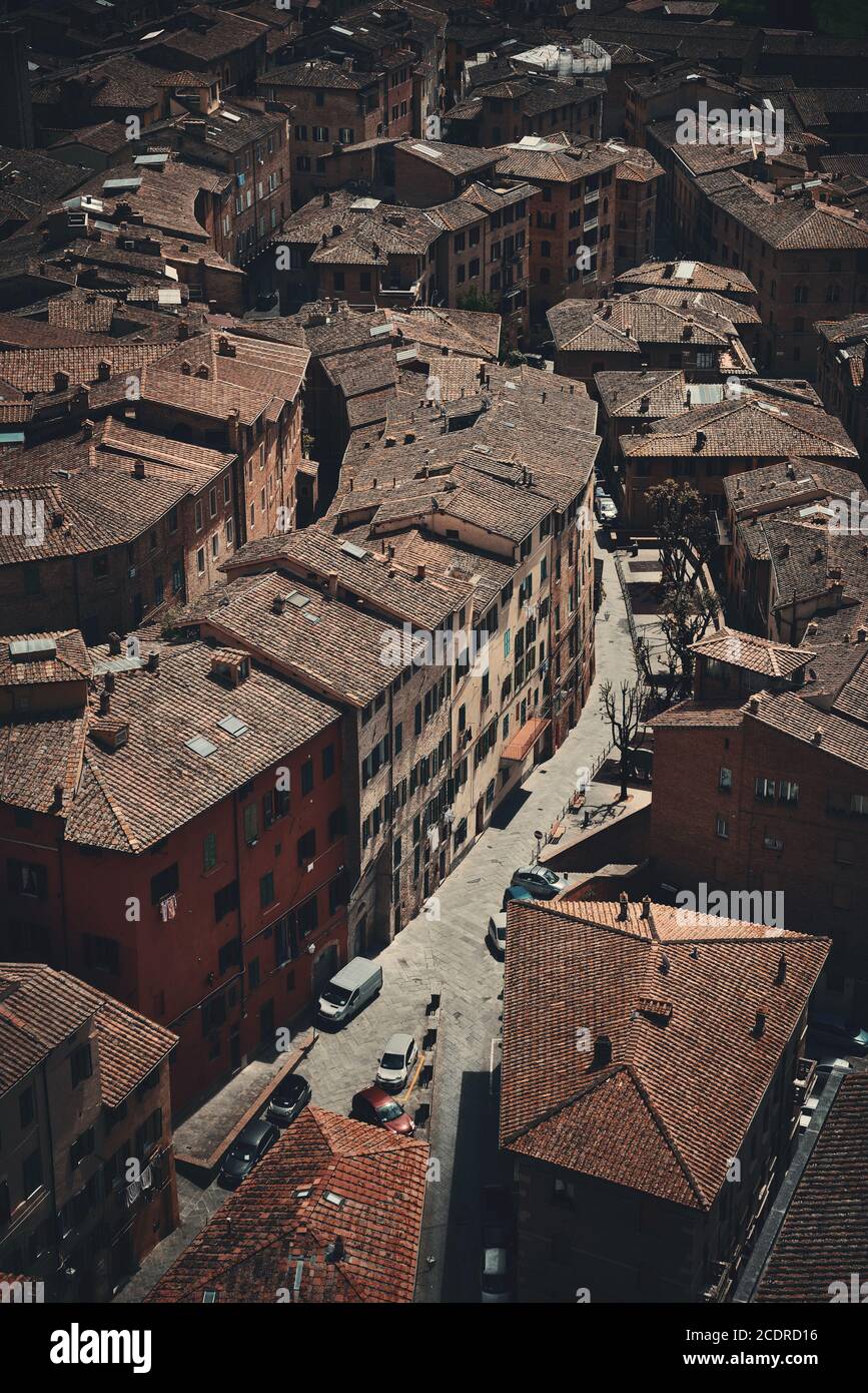 Medieval town Siena rooftop view with historic buildings in Italy Stock ...