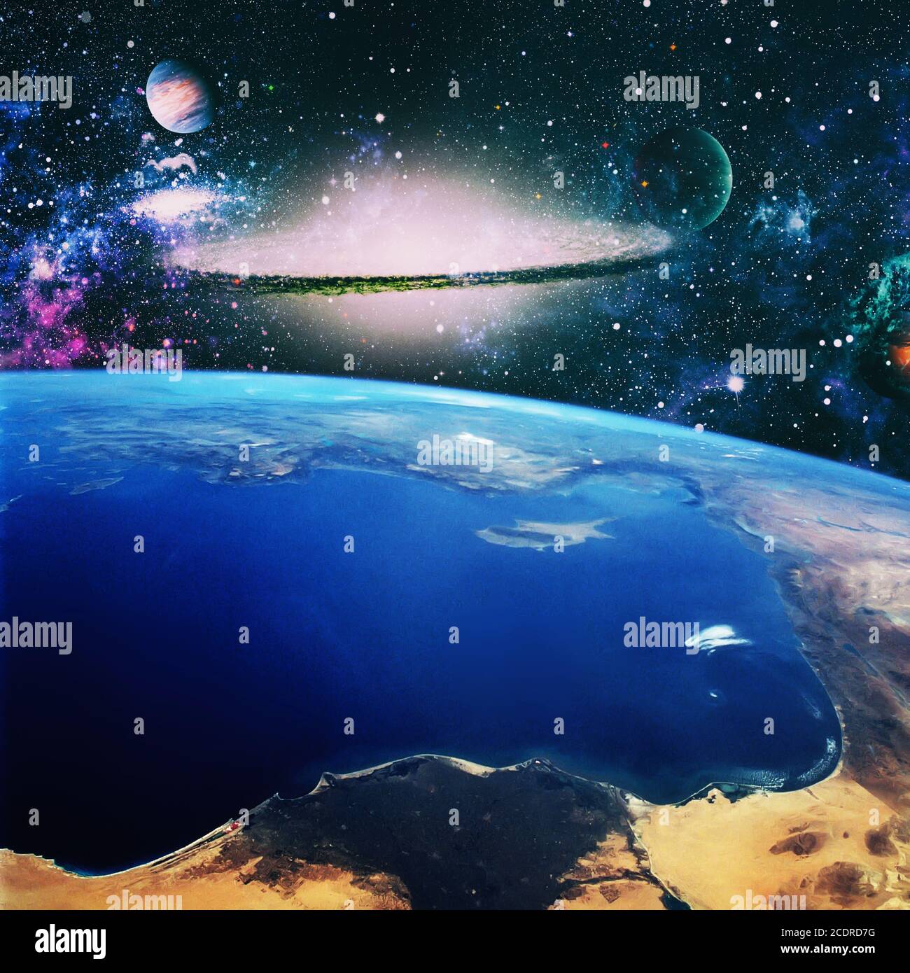 planets, stars and galaxies in outer space showing the beauty of space ...