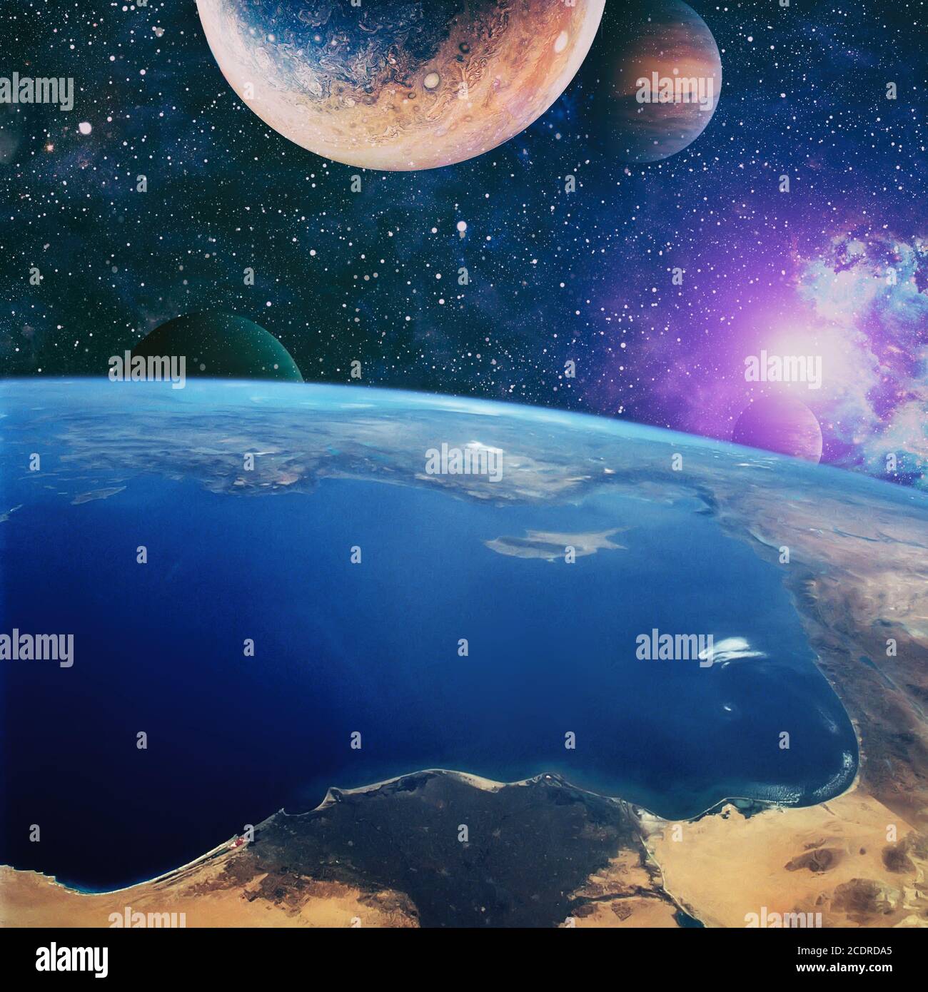 planets, stars and galaxies in outer space showing the beauty of space ...