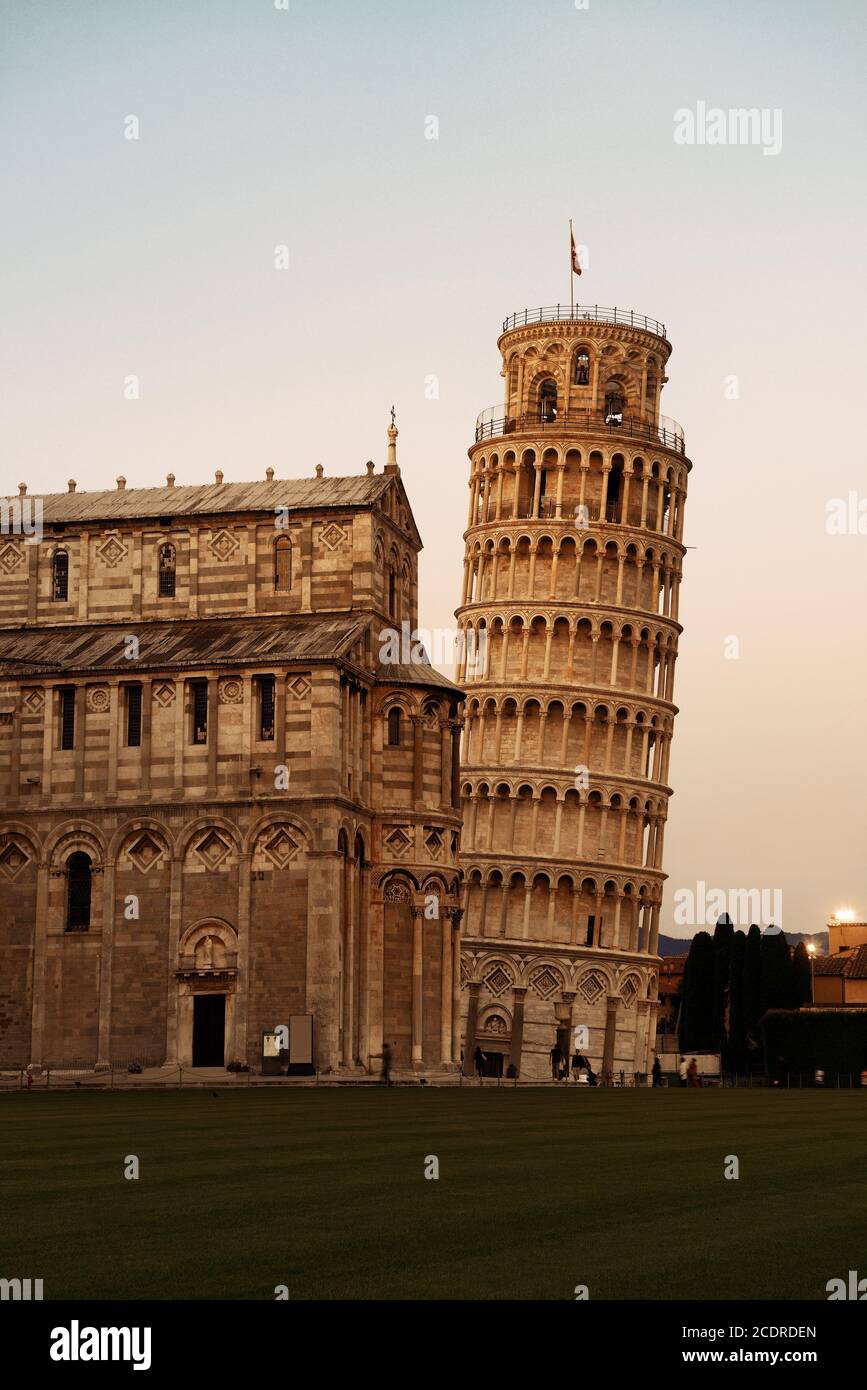 Leaning tower in Pisa, Italy as the worldwide known landmark Stock ...