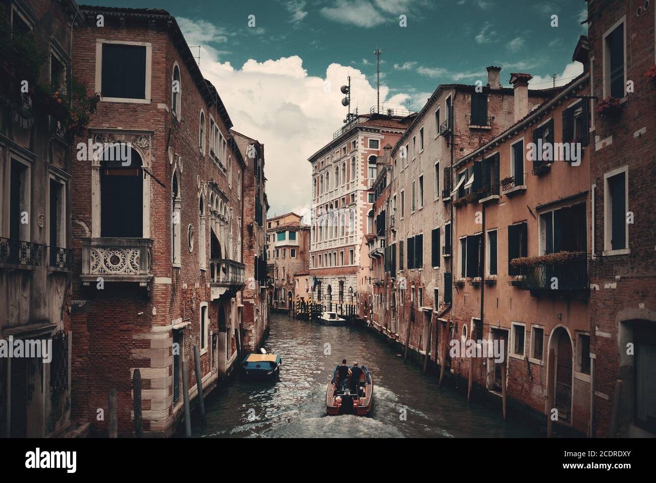 Venice canal view with historical buildings. Italy Stock Photo - Alamy