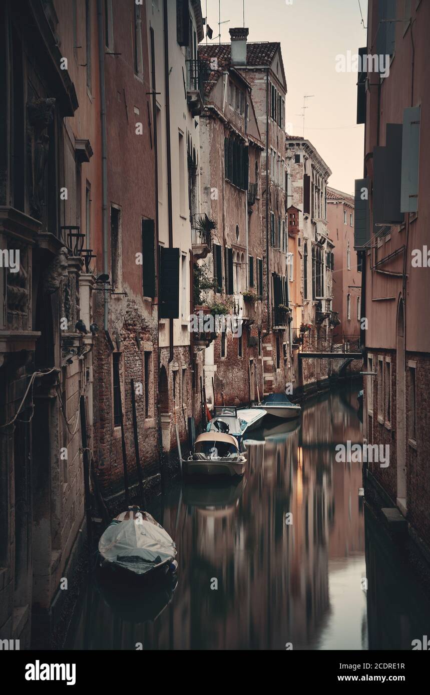 Venice canal view with historical buildings. Italy Stock Photo - Alamy