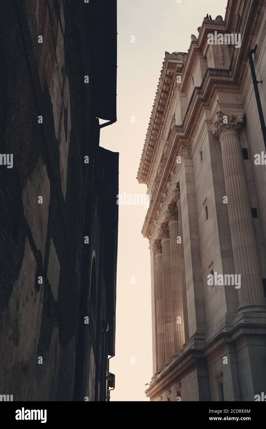 Alley with old buildings and National Monument to Victor Emmanuel II in ...