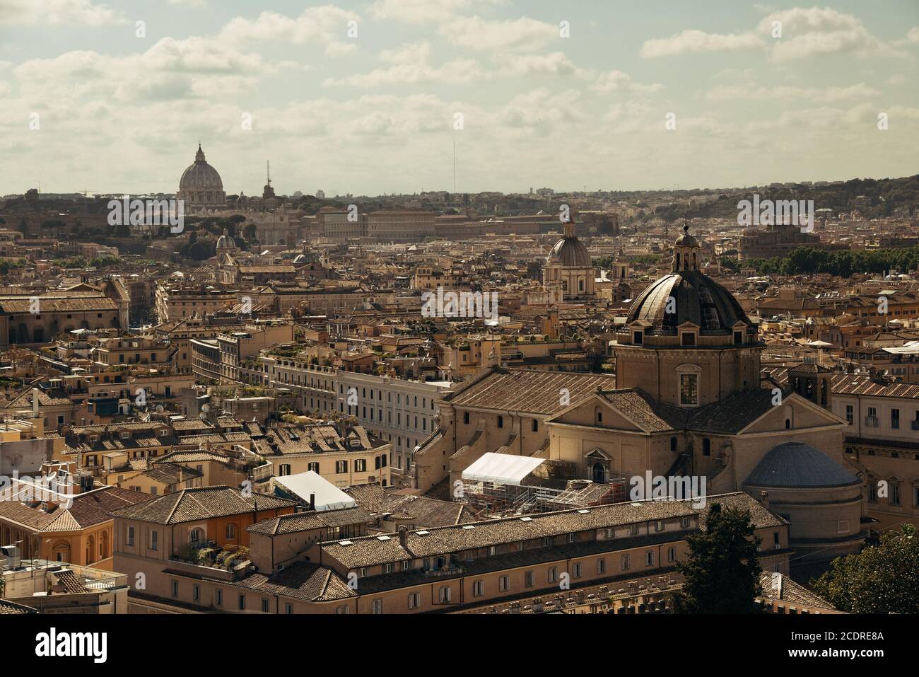 Rome rooftop view with ancient architecture in Italy Stock Photo - Alamy