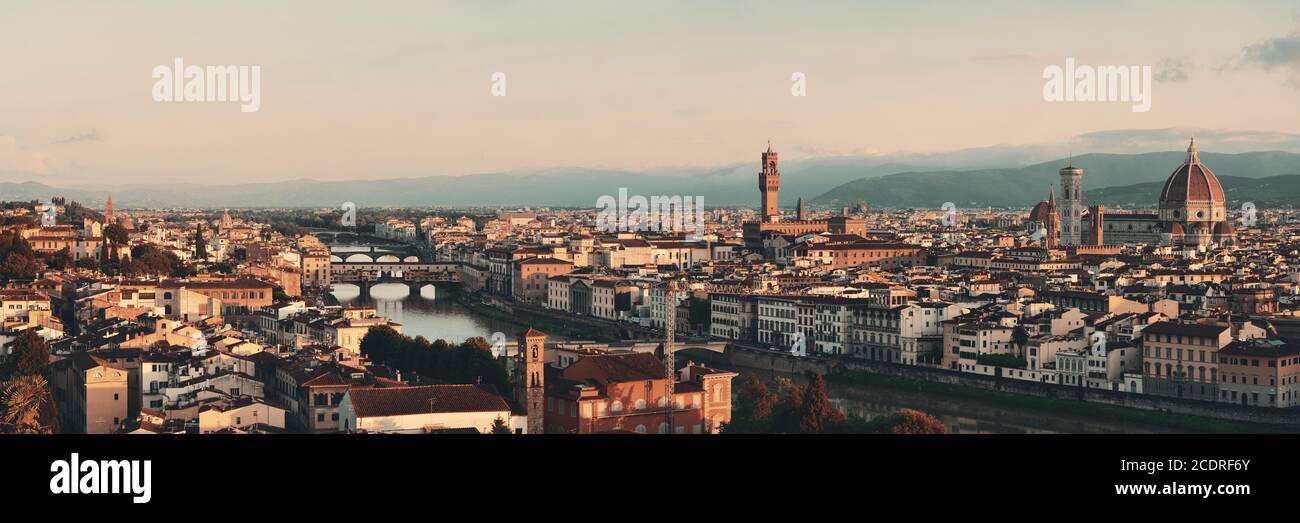 Florence skyline panorama viewed from Piazzale Michelangelo Stock Photo ...