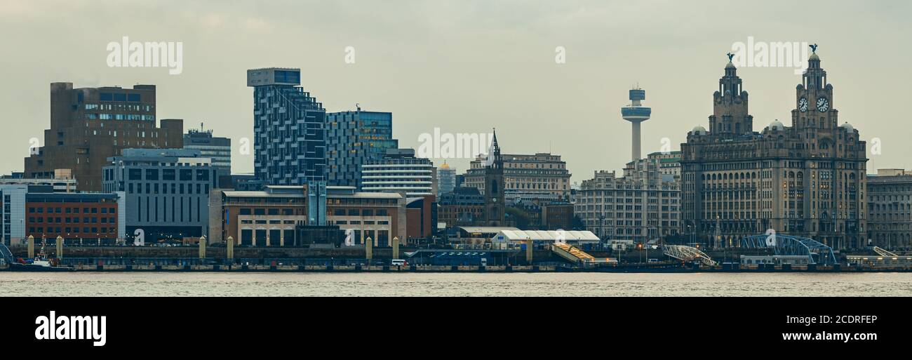Liverpool skyline cityscape with buildings in England in United Kingdom ...