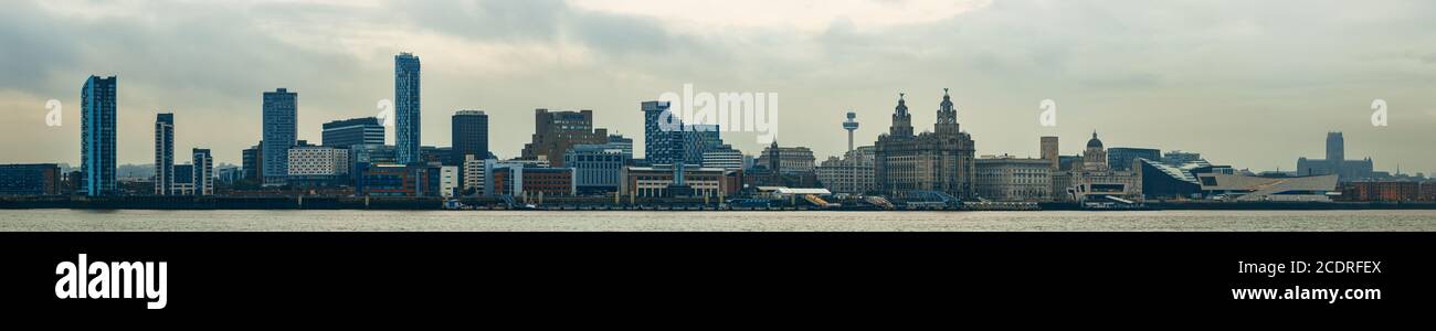 Liverpool skyline cityscape with buildings in England in United Kingdom ...