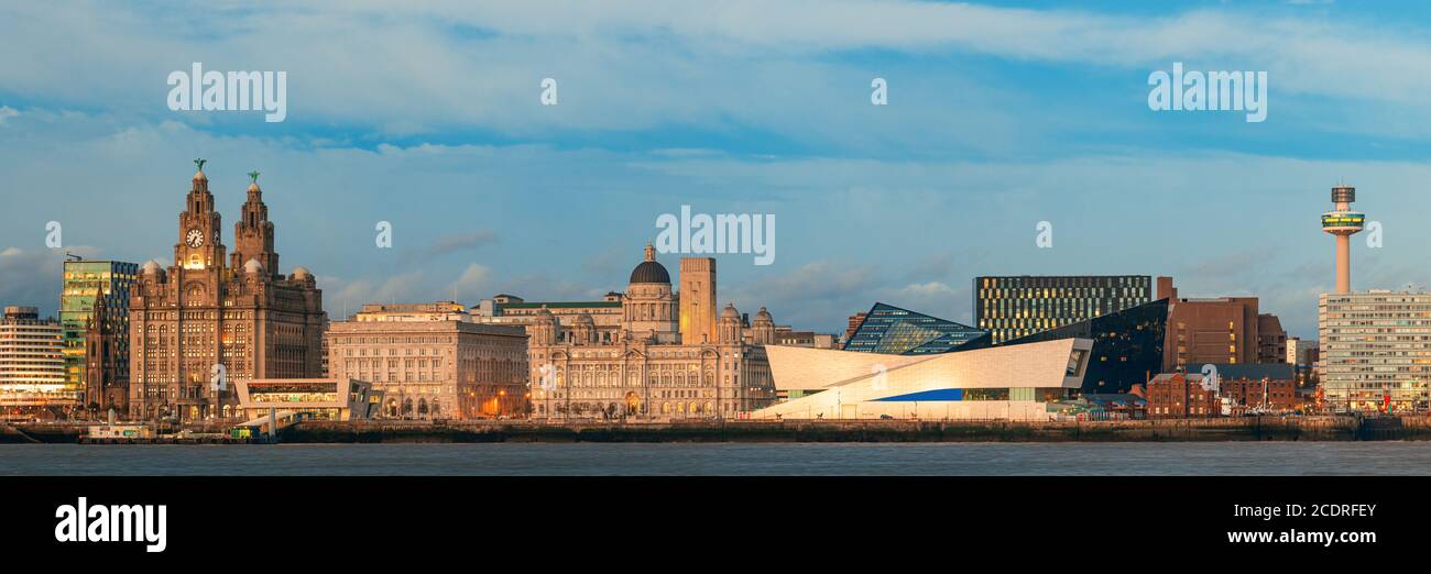 Liverpool skyline cityscape with buildings in England in United Kingdom ...