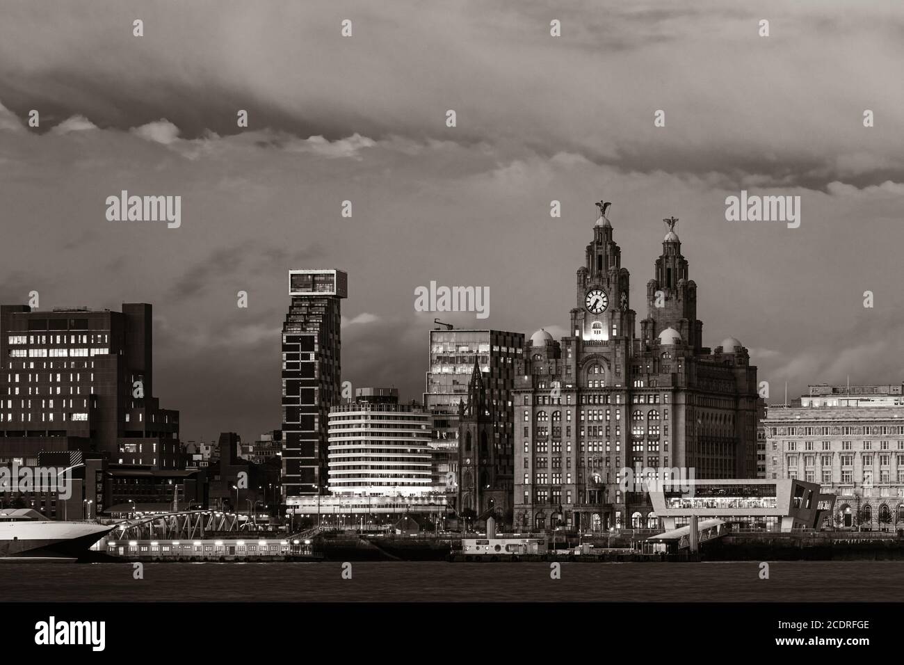 Liverpool skyline cityscape with buildings in England in United Kingdom ...