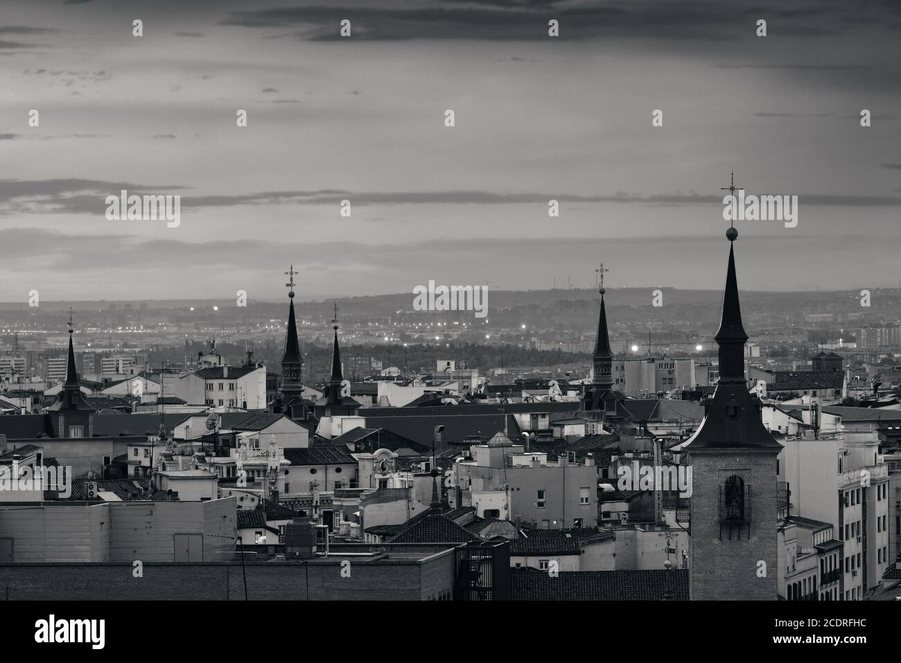Madrid rooftop view of the city skyline in Spain Stock Photo - Alamy