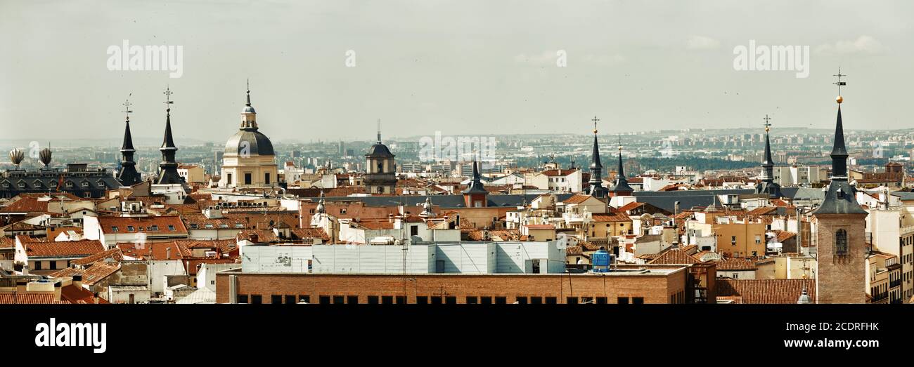 Madrid rooftop view of the city skyline in Spain Stock Photo - Alamy