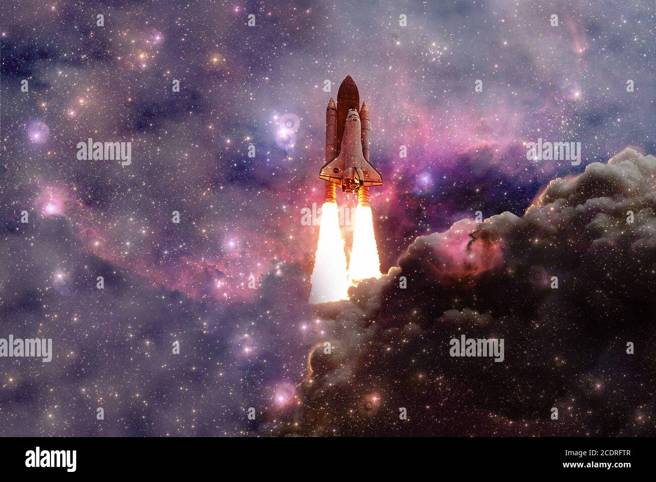 Space Shuttle Atlantis. Cosmos art. Elements of this image furnished by ...