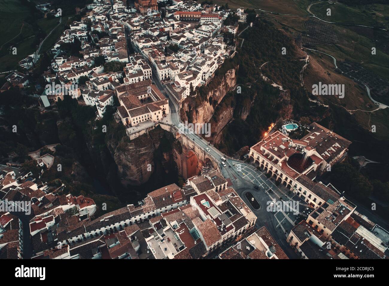 Ronda aerial view with old buildings in Spain Stock Photo - Alamy