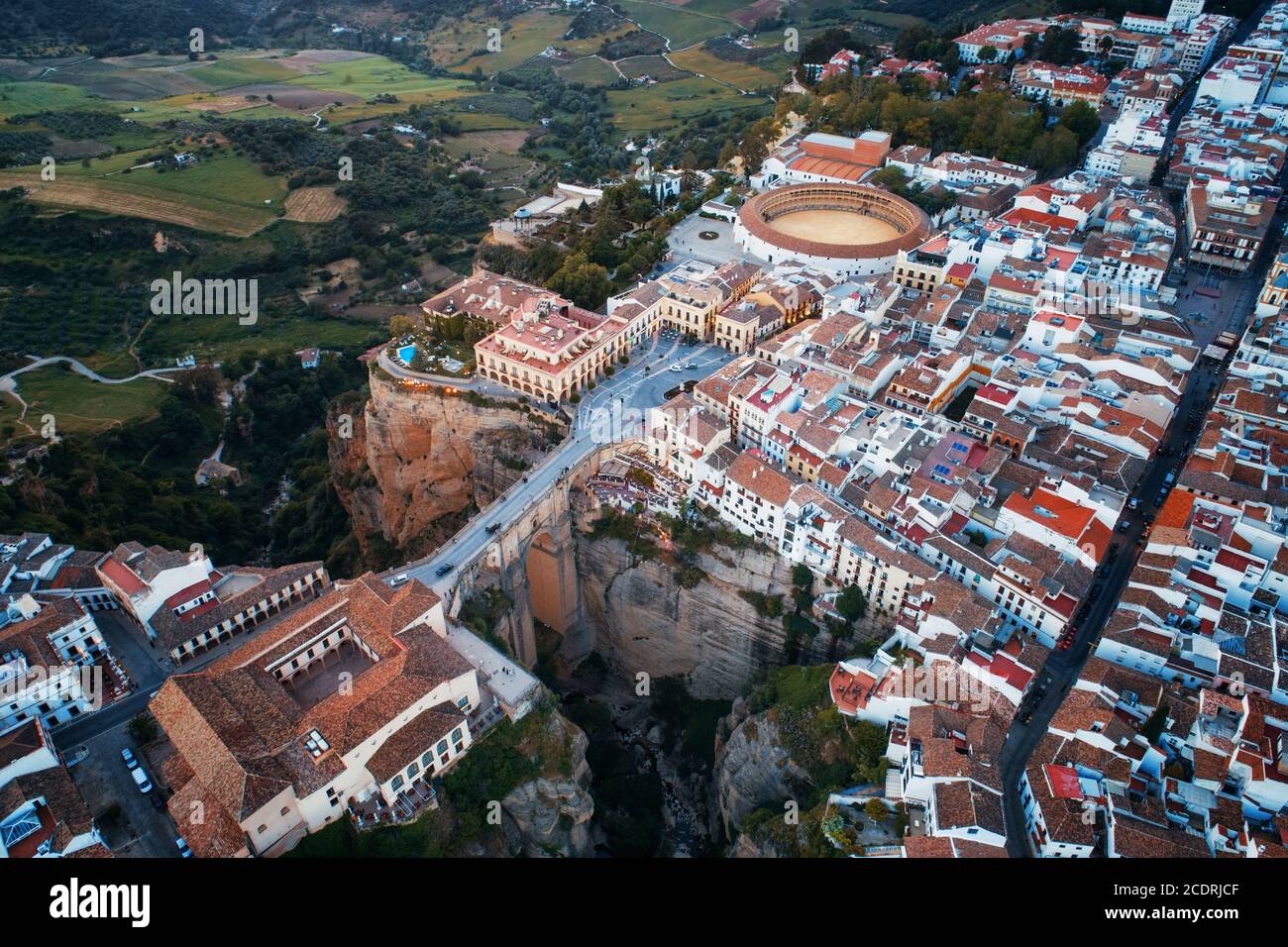 Ronda aerial view with old buildings in Spain Stock Photo - Alamy