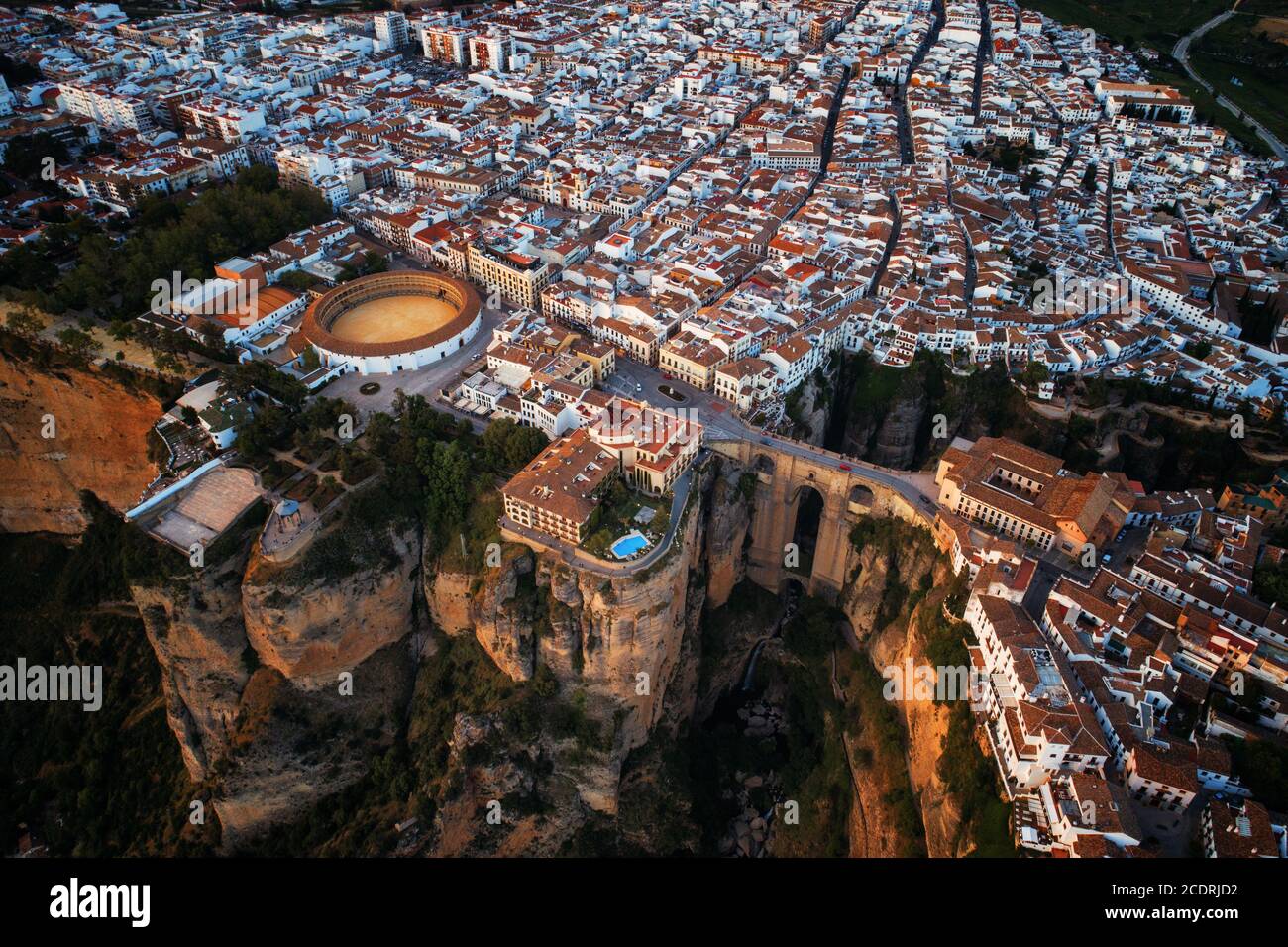 Ronda aerial view with old buildings in Spain Stock Photo - Alamy