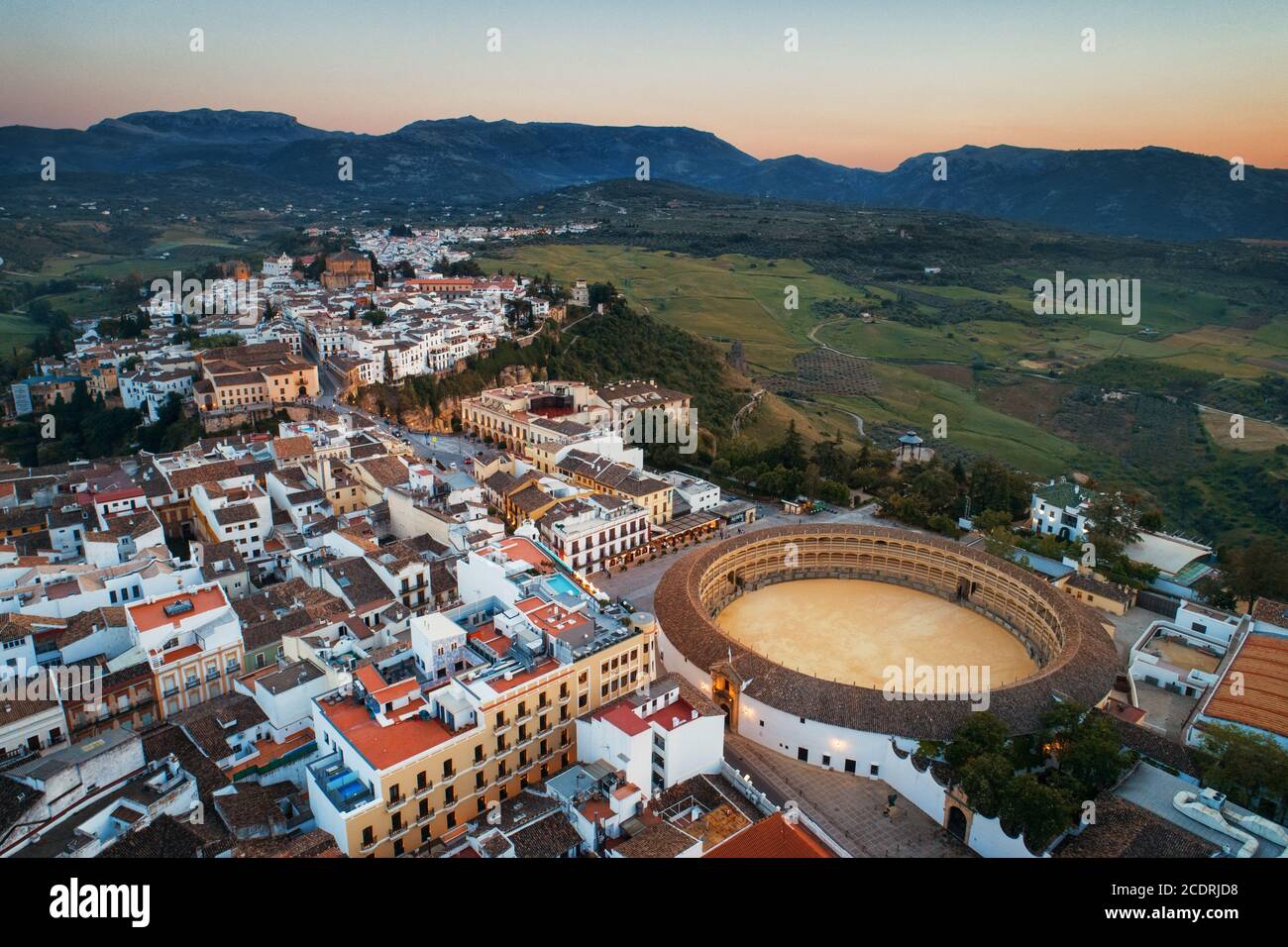 Plaza de Toros de Ronda aerial view in Spain Stock Photo - Alamy