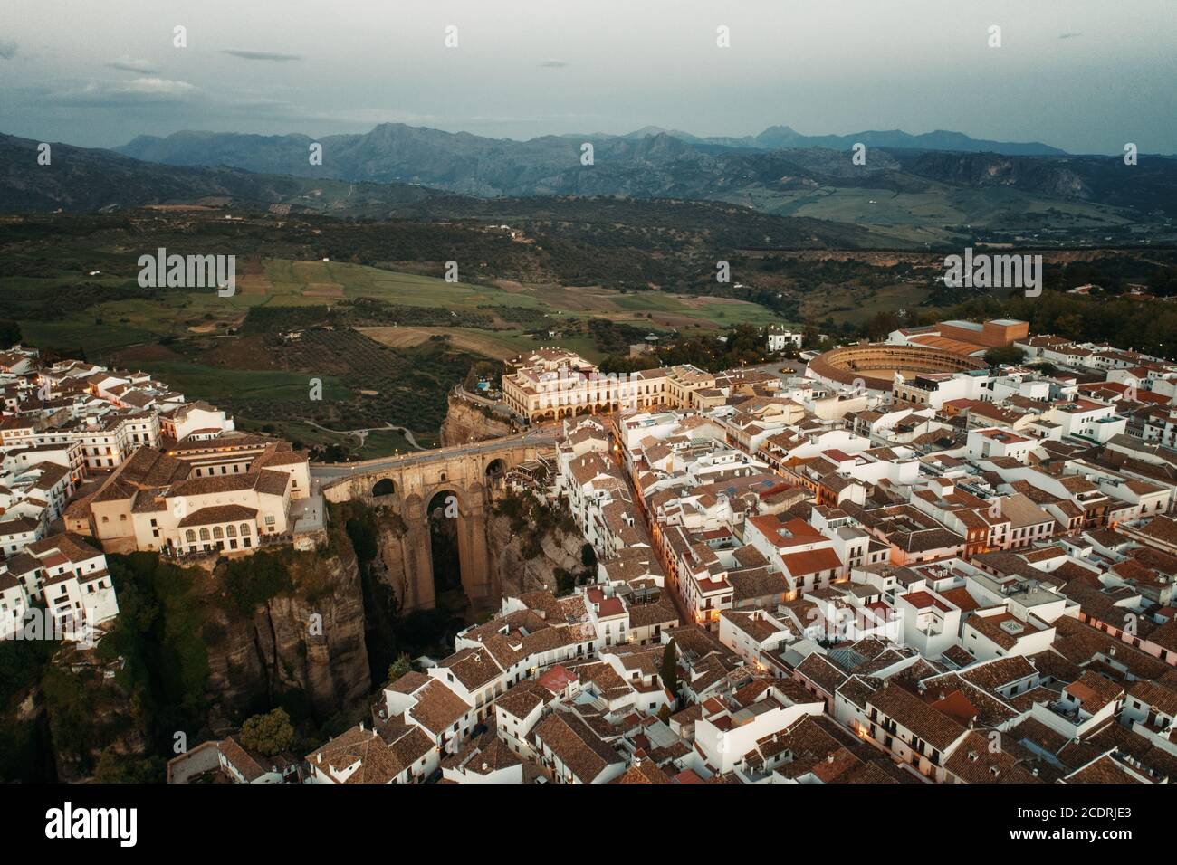 Ronda aerial view with old buildings in Spain Stock Photo - Alamy